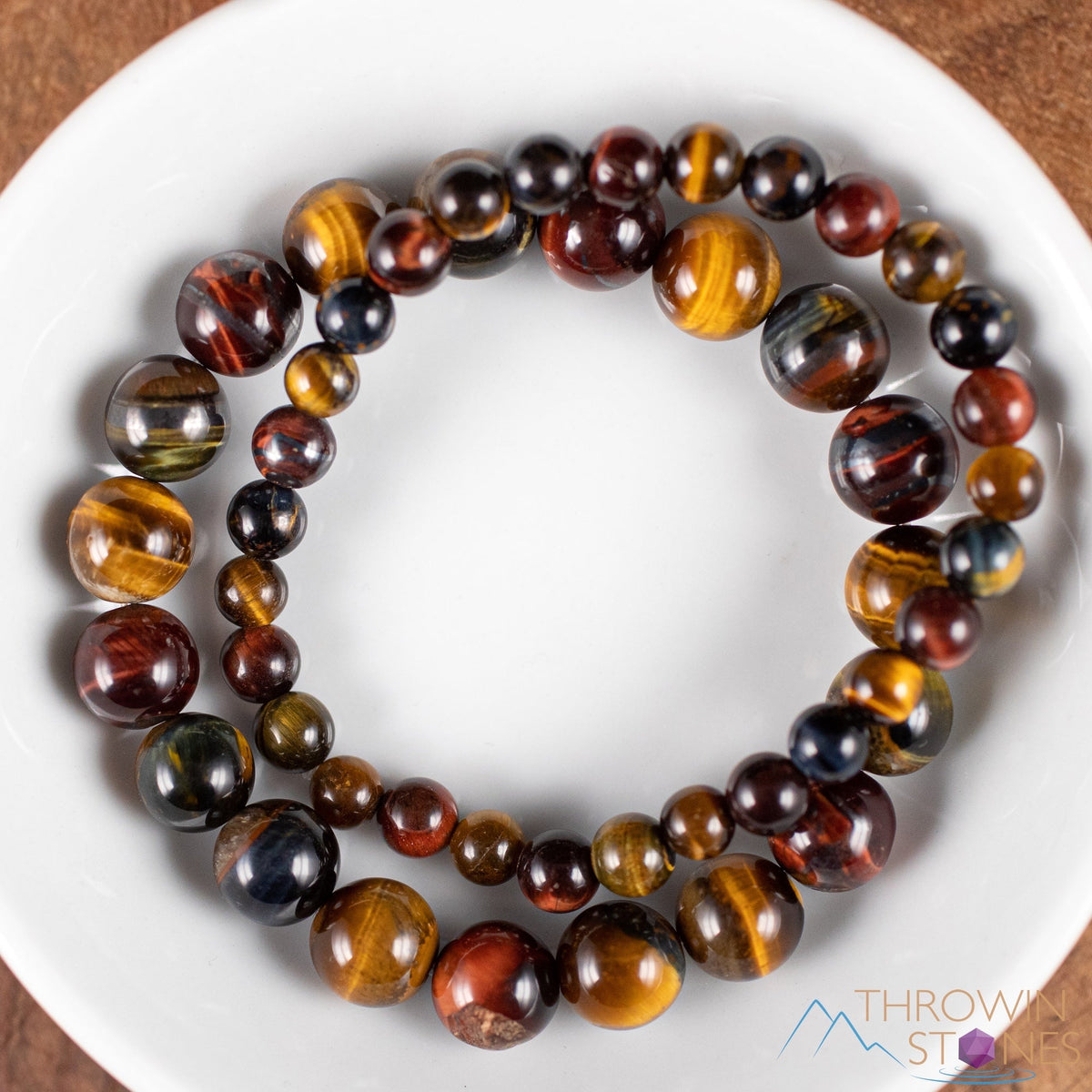 TIGERS EYE Crystal Bracelet - Hawks Eye, Red Tigers Eye, Round Beads ...